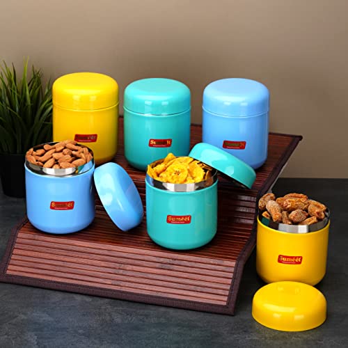 Sumeet Stainless Steel Multi Color Small Canisters/Jars/Storage Contai ...