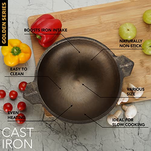 Sumeet Super Smooth Gold Series Pre Seasoned Cast Iron Appachatti for ...