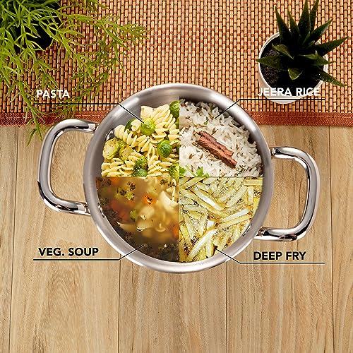 Sumeet Stainless Steel Induction Bottom (Encapsulated Bottom) Casserol ...